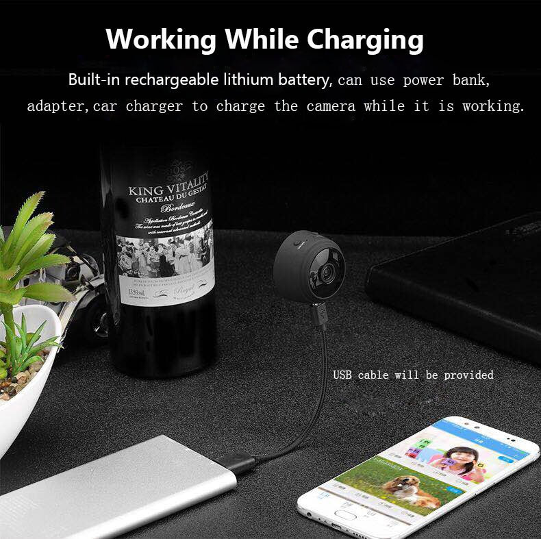 A9 Mini Camera Full HD 1080P IR Night Vision DVR Wireless P2P Wifi Mic ...